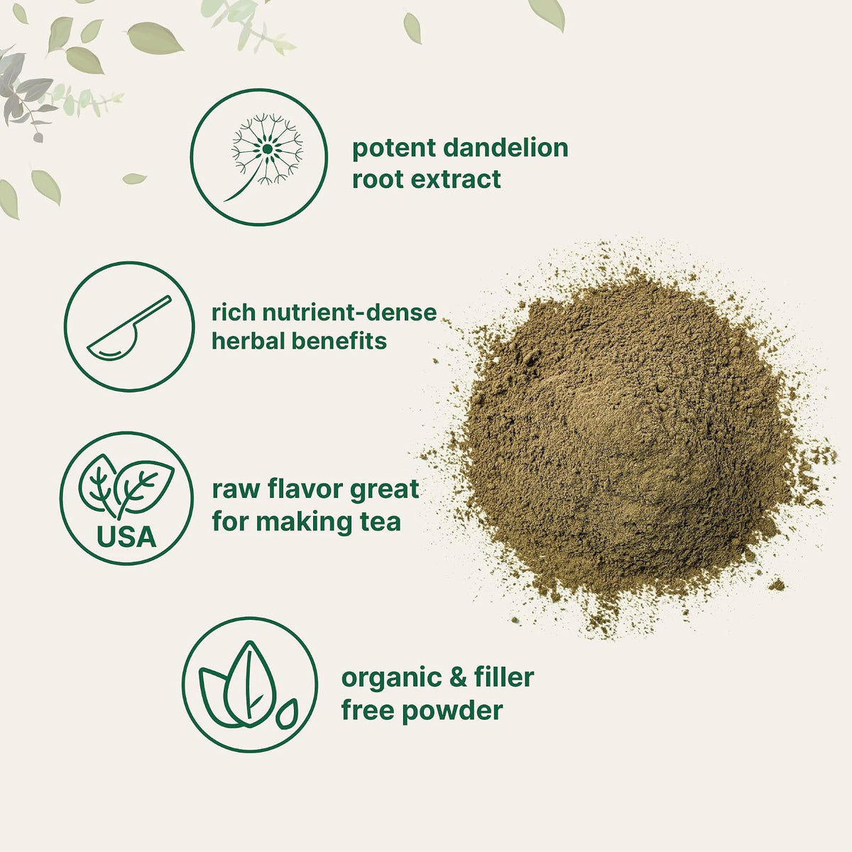 220 servings of dandelion tea