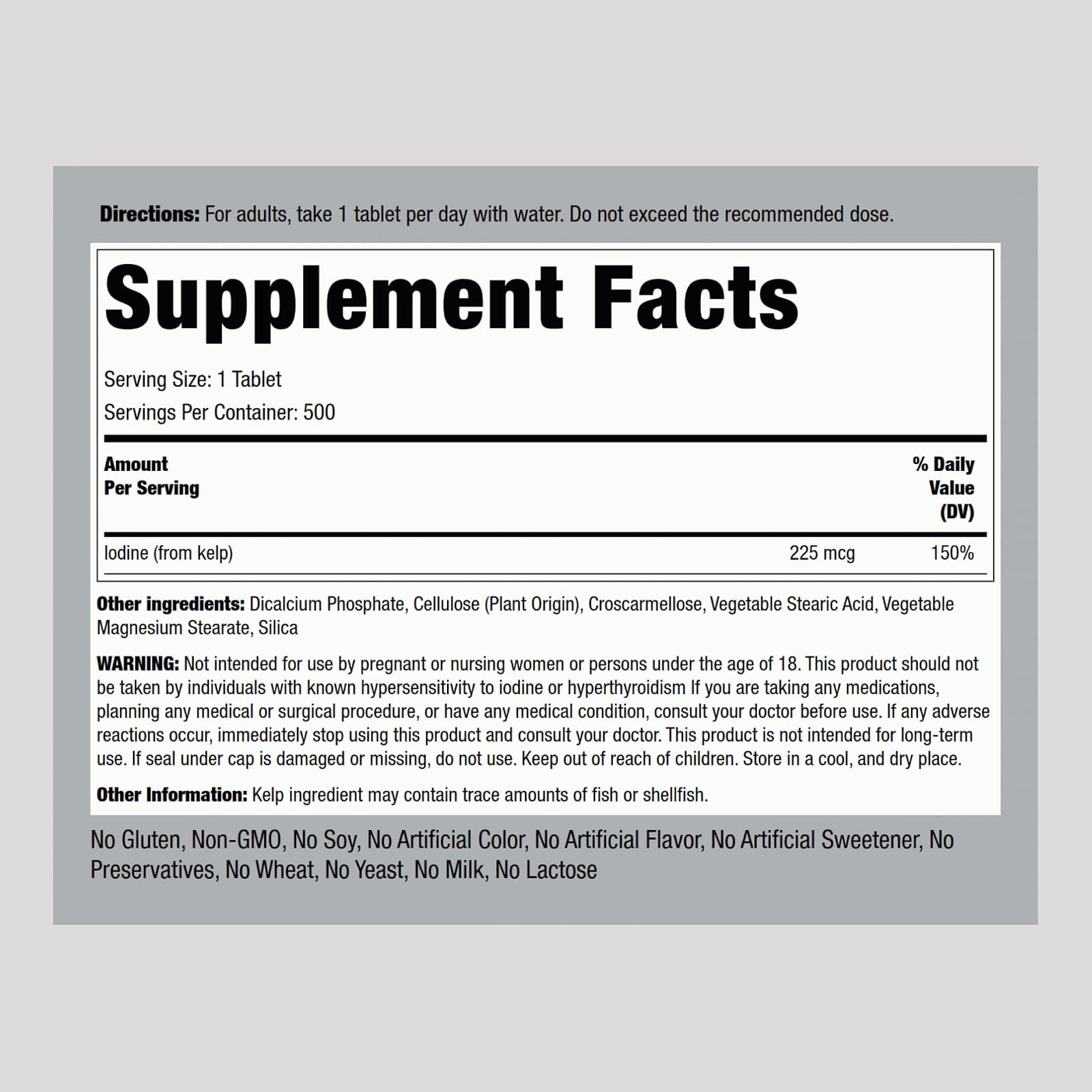 225 mcg iodine for thyroid health