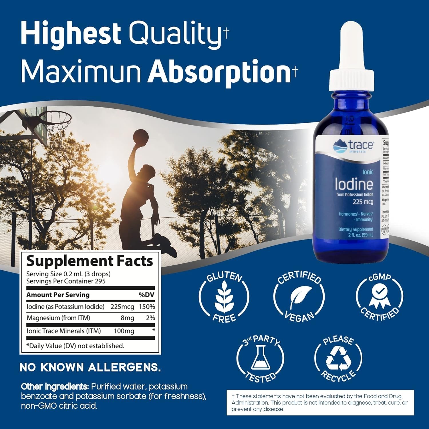 225 mcg iodine supplement for wellness