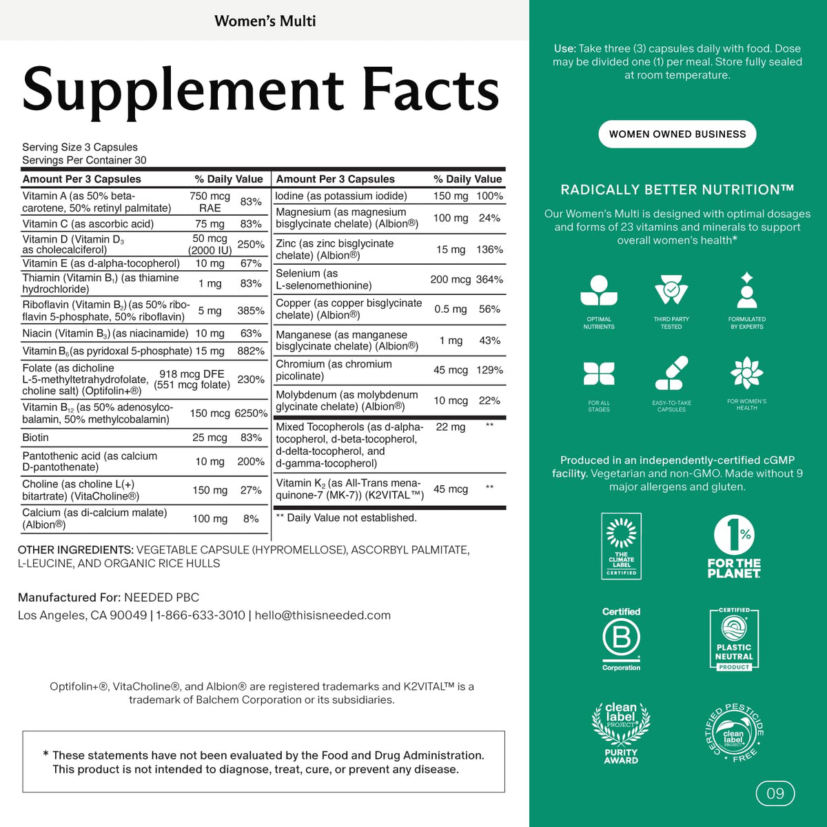 23 essential vitamins and minerals
