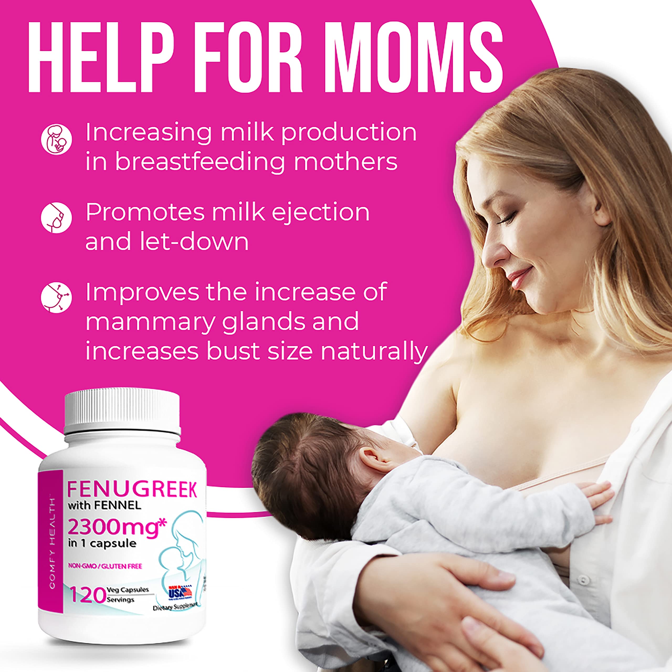 2300mg fenugreek for breastfeeding mothers