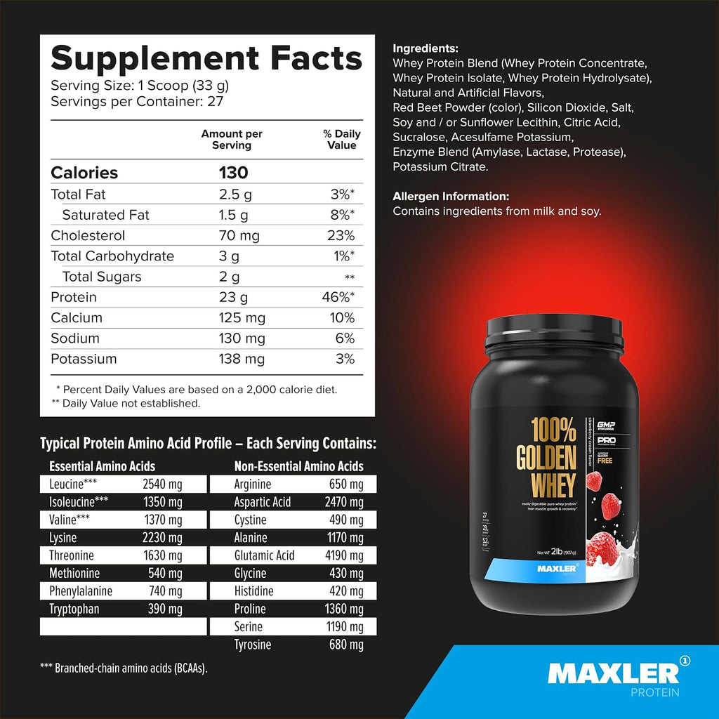23g protein per serving Maxler whey