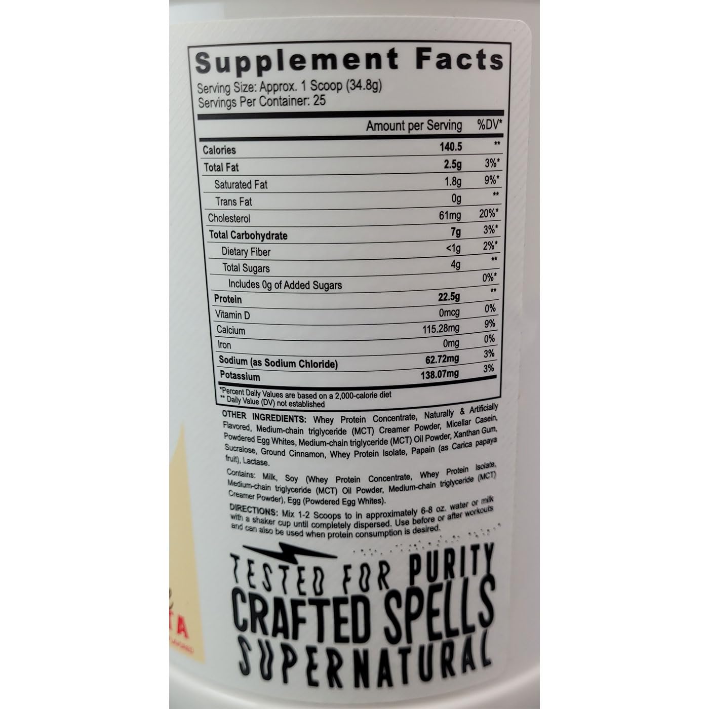23g protein per serving whey casein