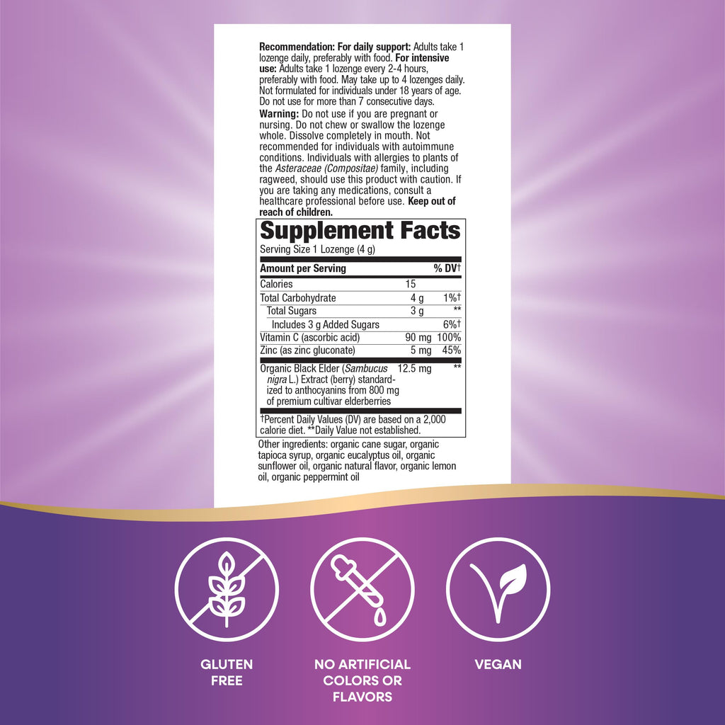 24 count elderberry immune support lozenges