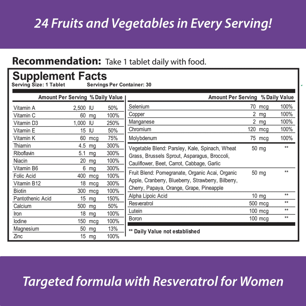 24 fruits and vegetables in one supplement