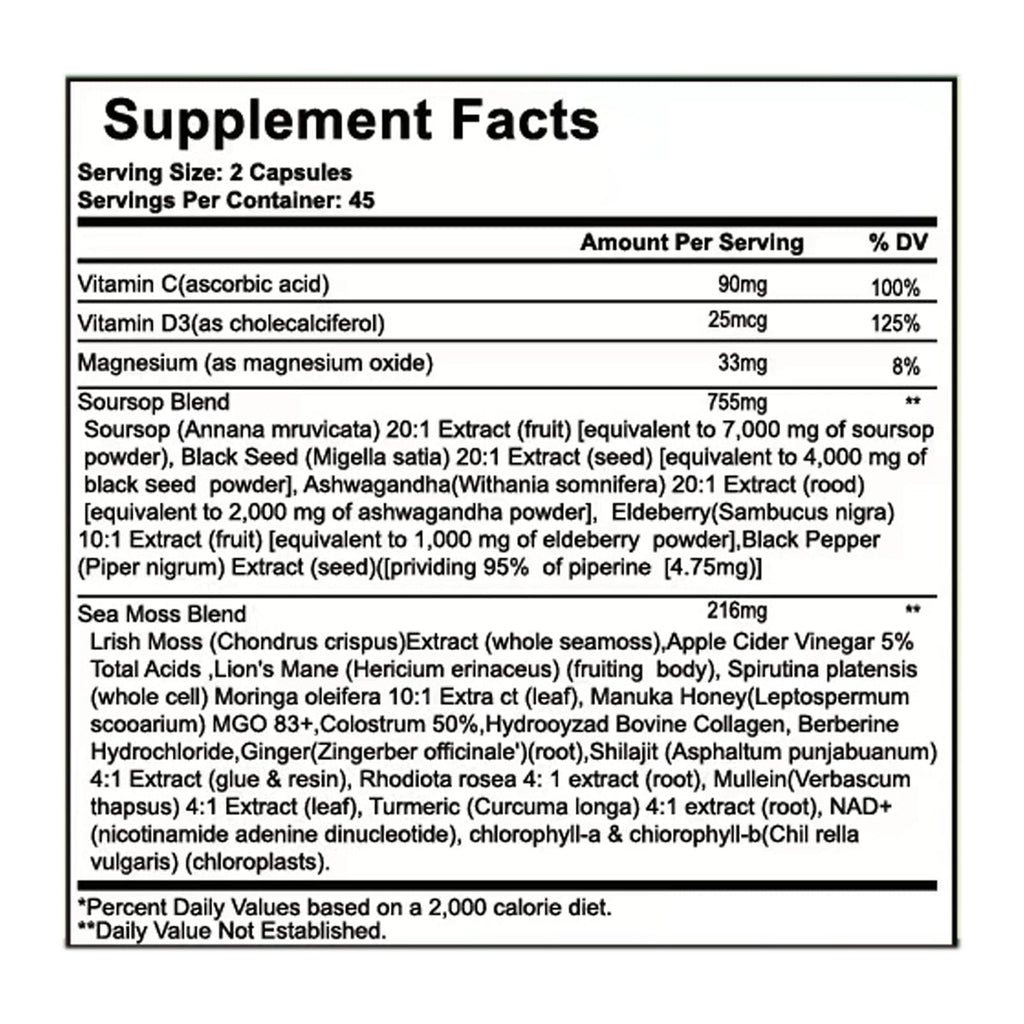 24 in 1 Graviola capsules for energy
