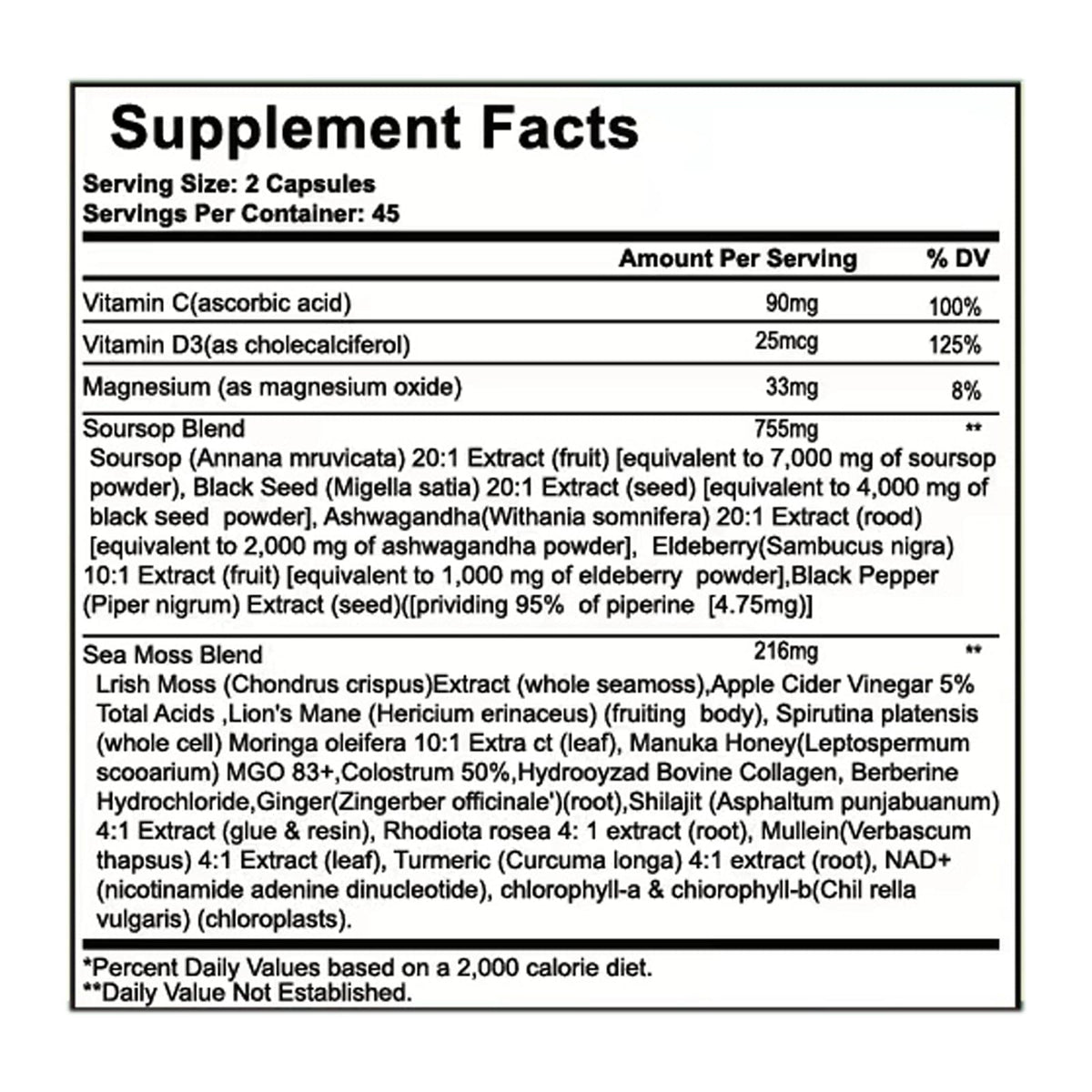 24 in 1 Graviola capsules for energy