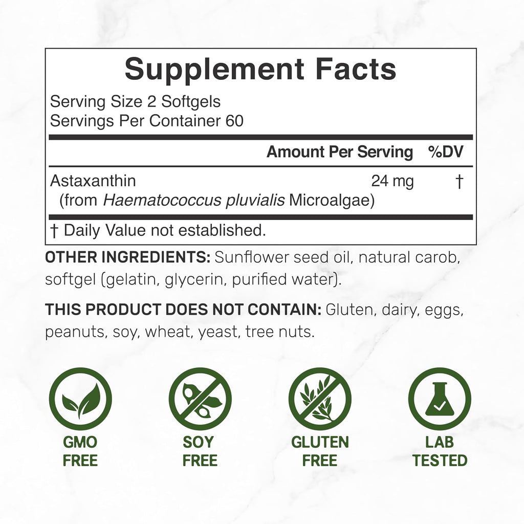 24 mg Astaxanthin antioxidant formula
