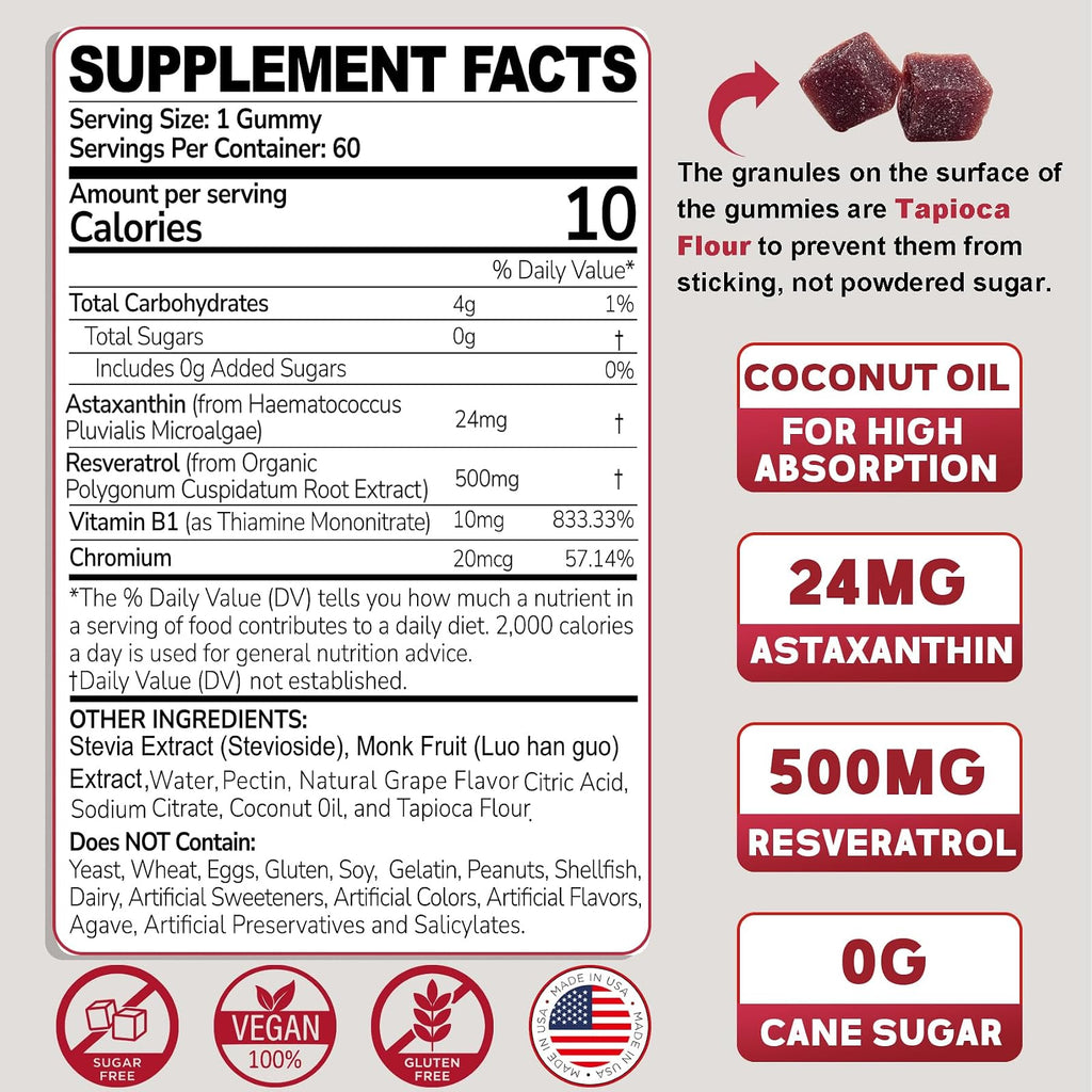 24 mg Astaxanthin antioxidant gummies