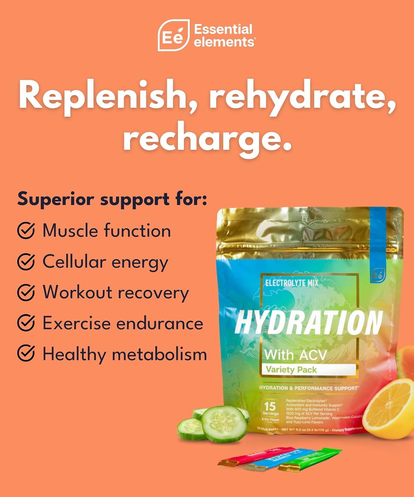 24 stick packs of electrolyte boost