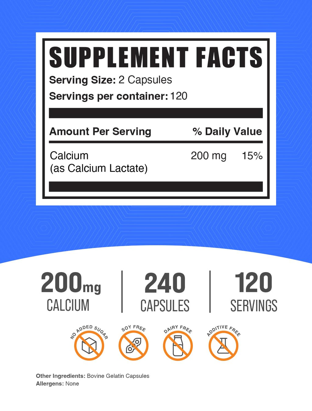 240 capsules for long-lasting calcium supply
