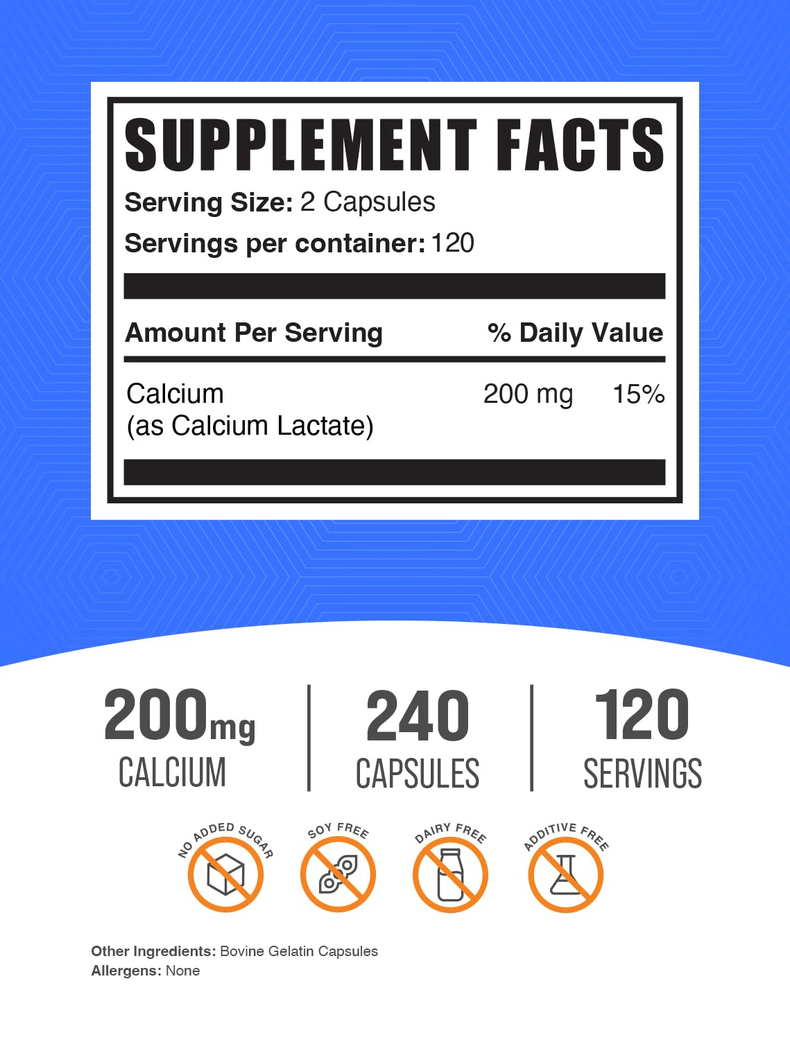 240 capsules for long-lasting calcium supply