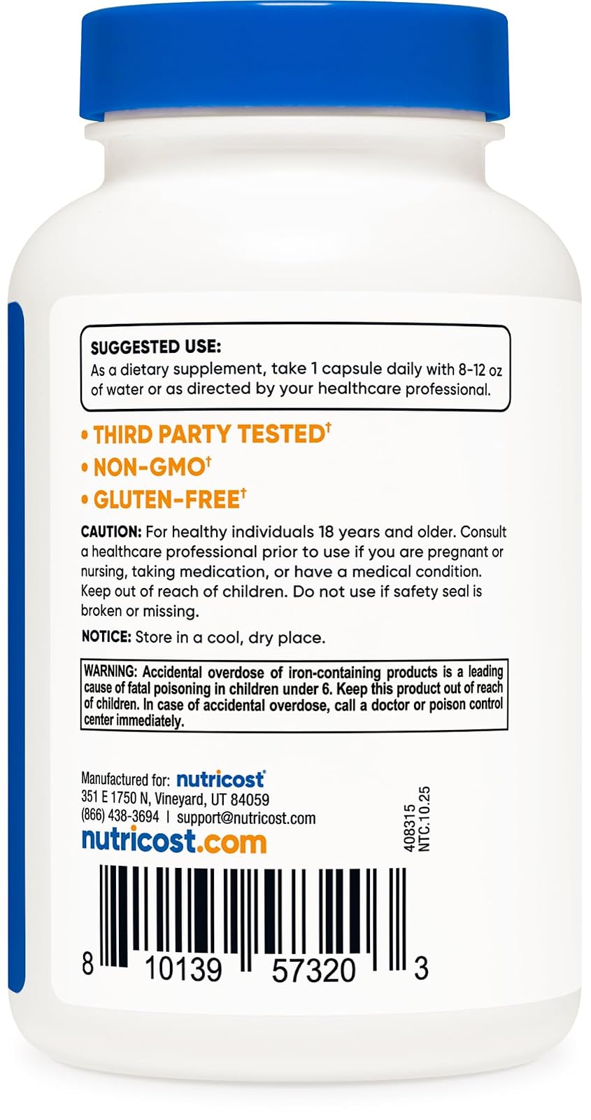 240 capsules of chelated iron