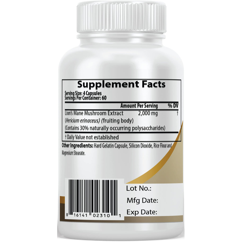240 capsules of Lion's Mane for daily use