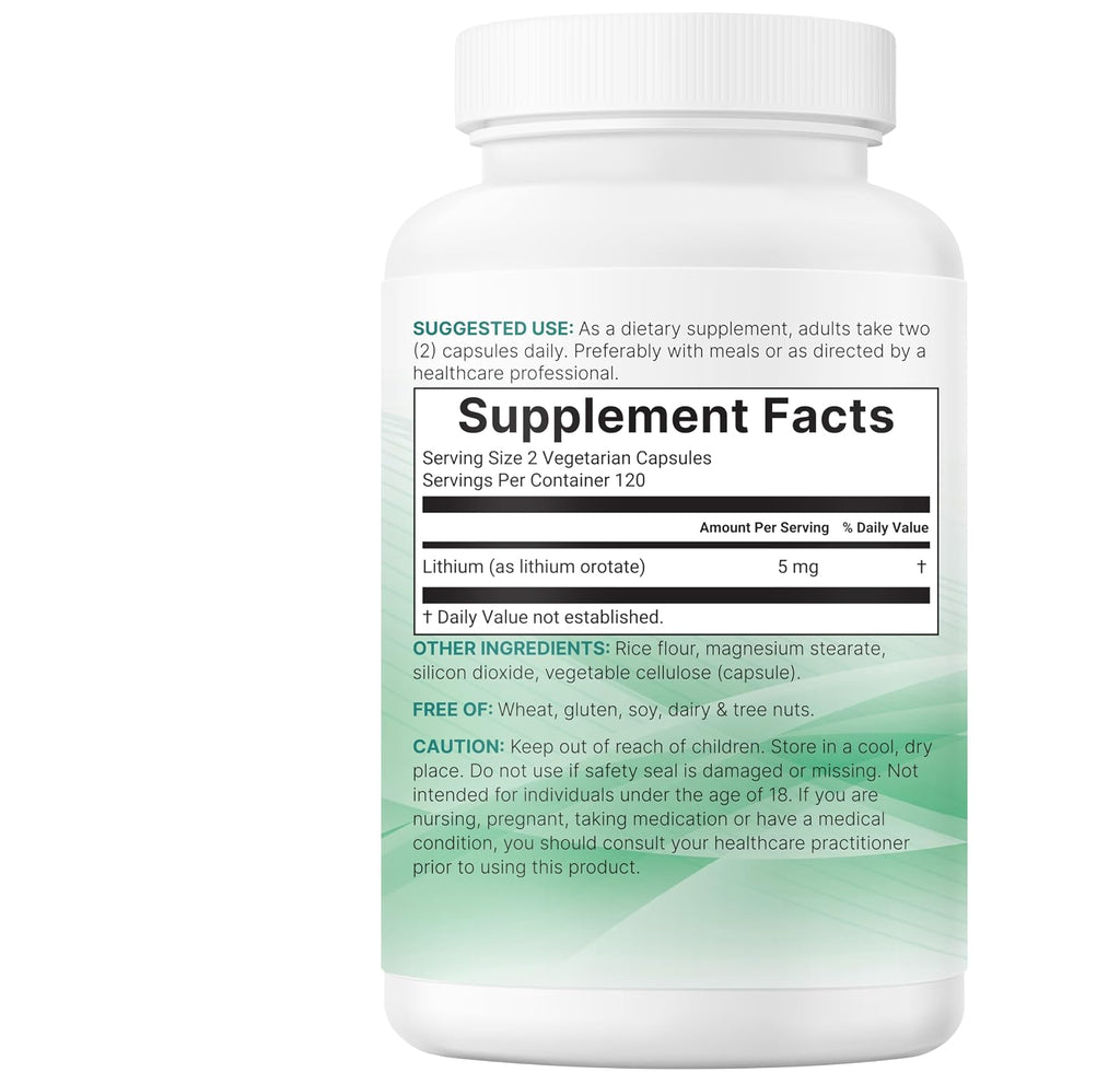 240 capsules of lithium orotate