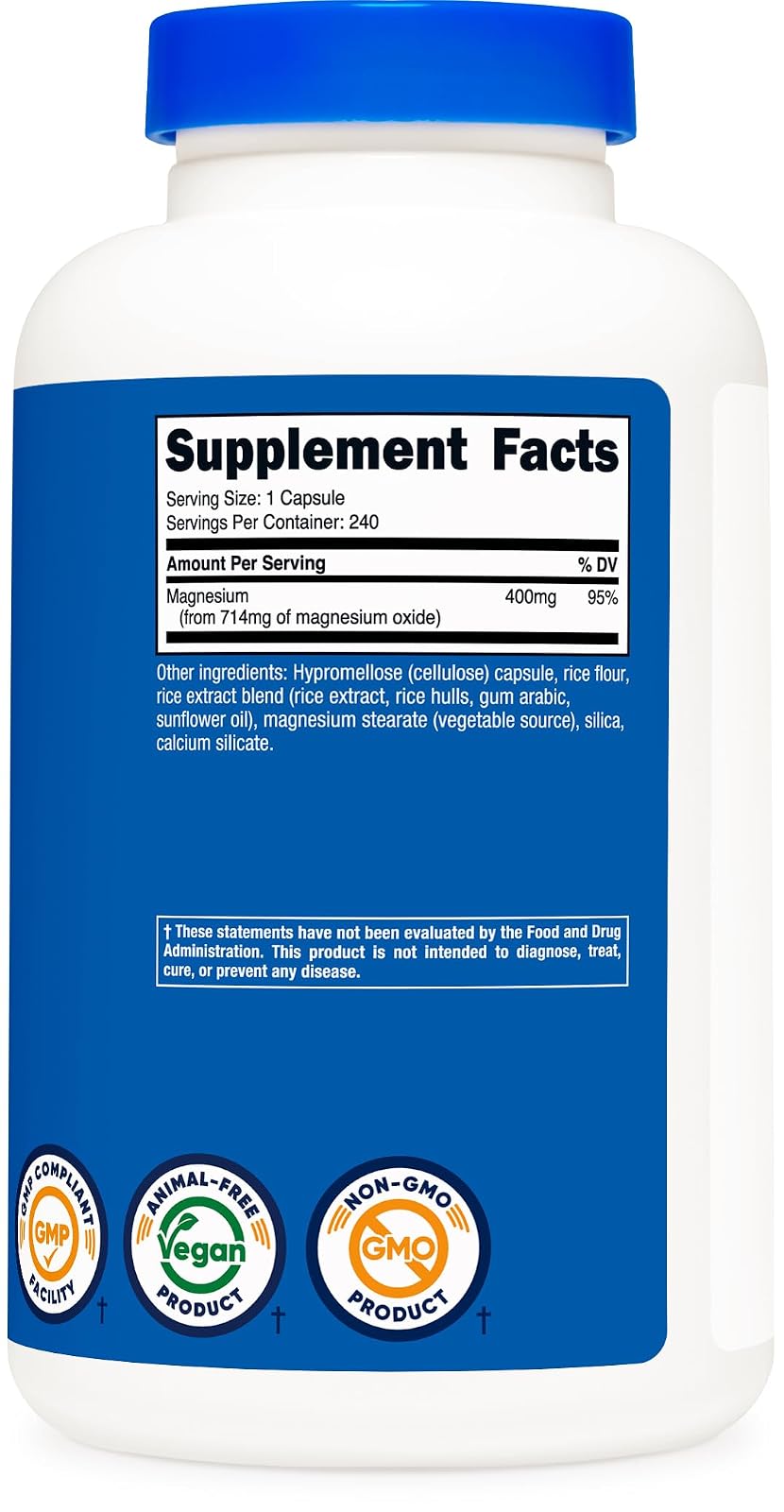 240 capsules of magnesium oxide