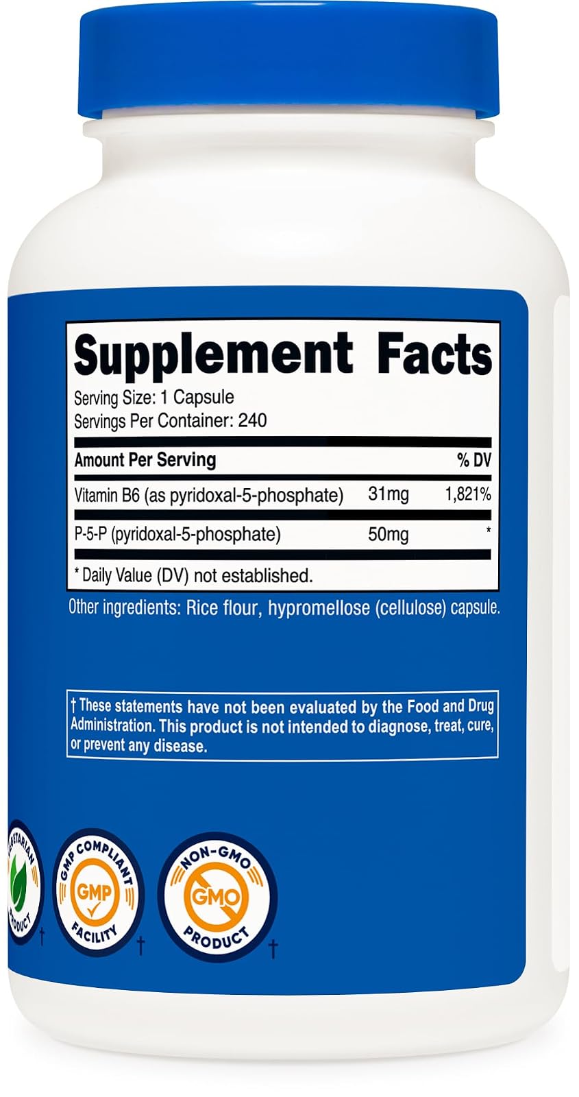240 capsules of Nutricost B6