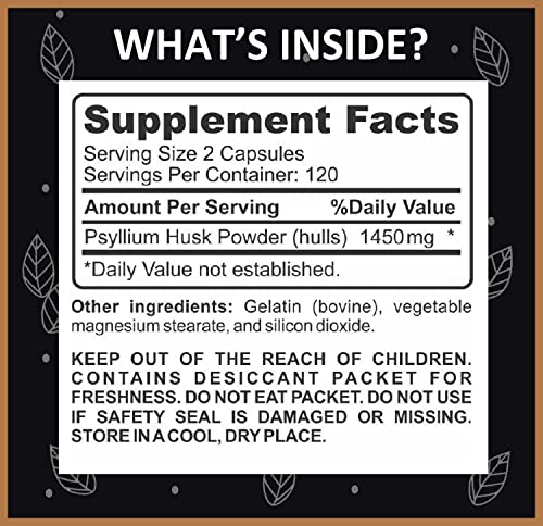 240 capsules of psyllium for regularity