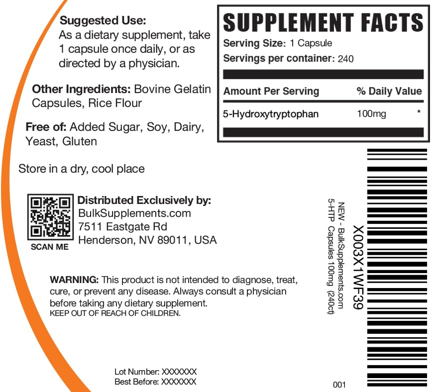 240 capsules of pure 5-HTP