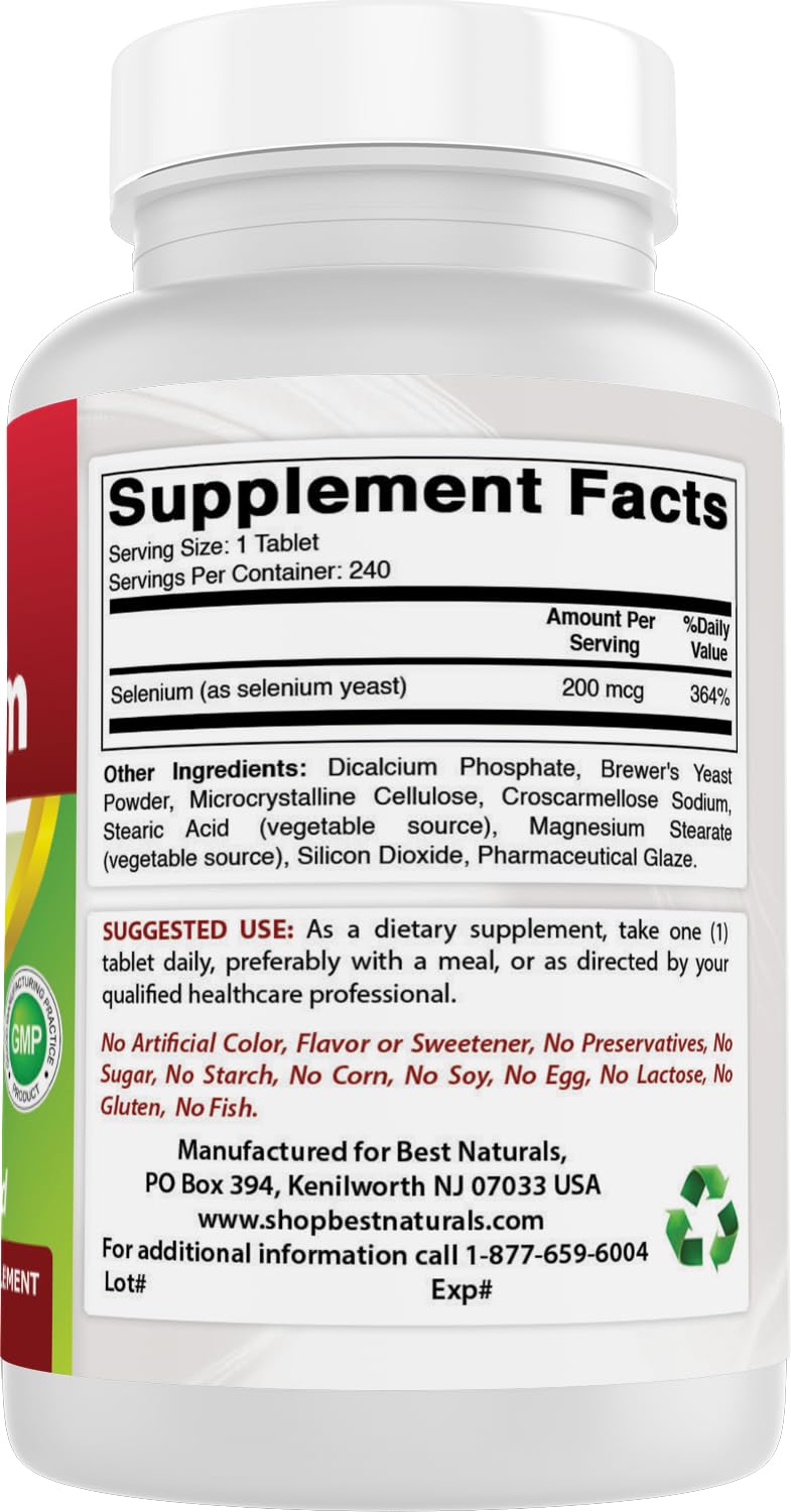 240 capsules of selenium for daily use