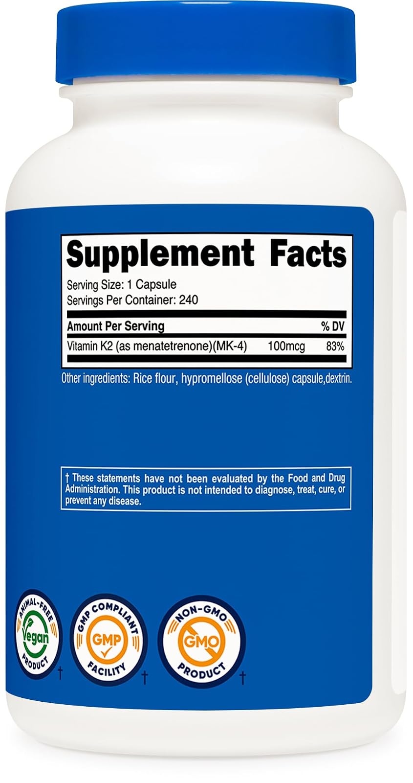 240 capsules of vitamin K2 MK4