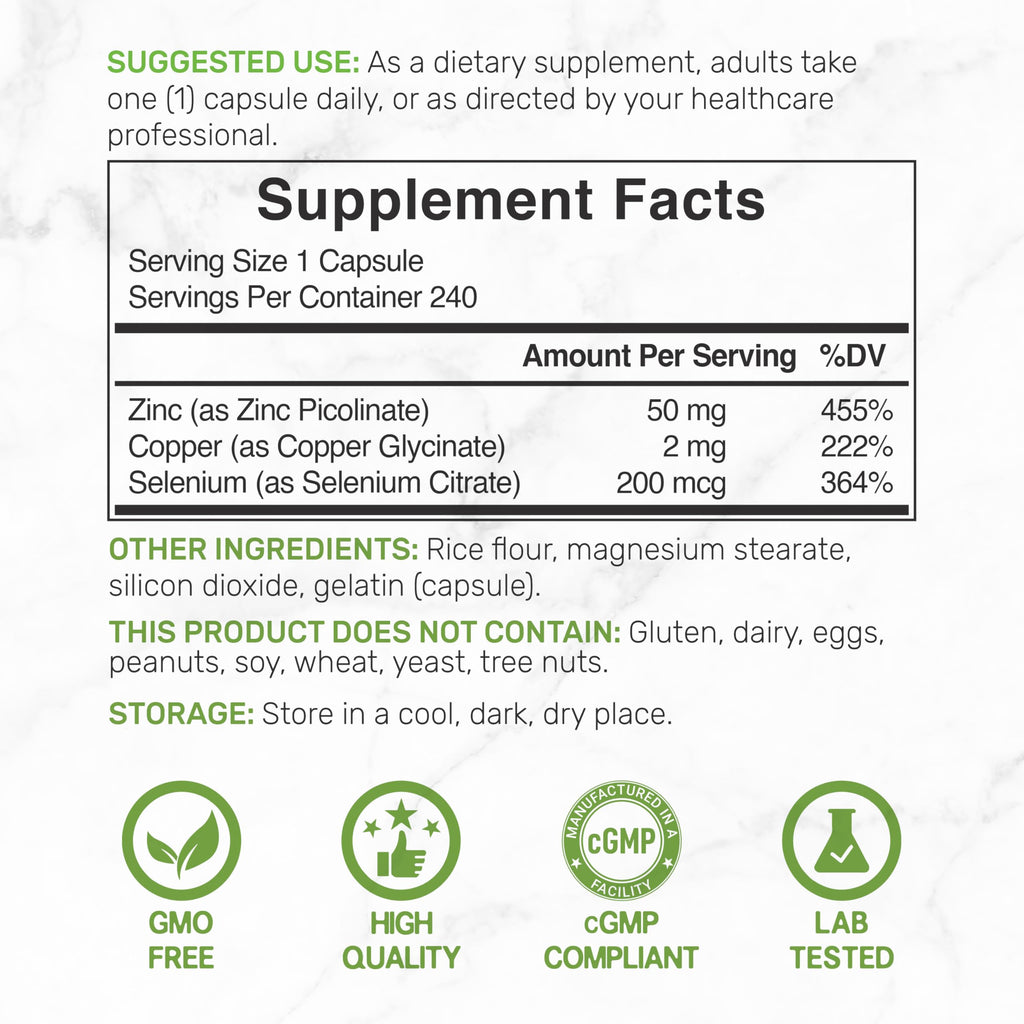 240 capsules zinc picolinate supply