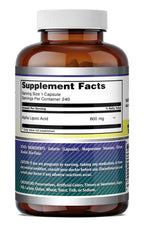 240 count alpha lipoic acid bottle