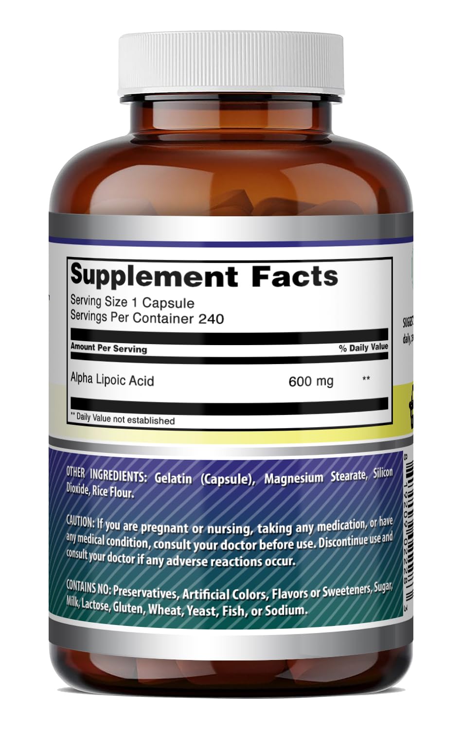 240 count alpha lipoic acid bottle