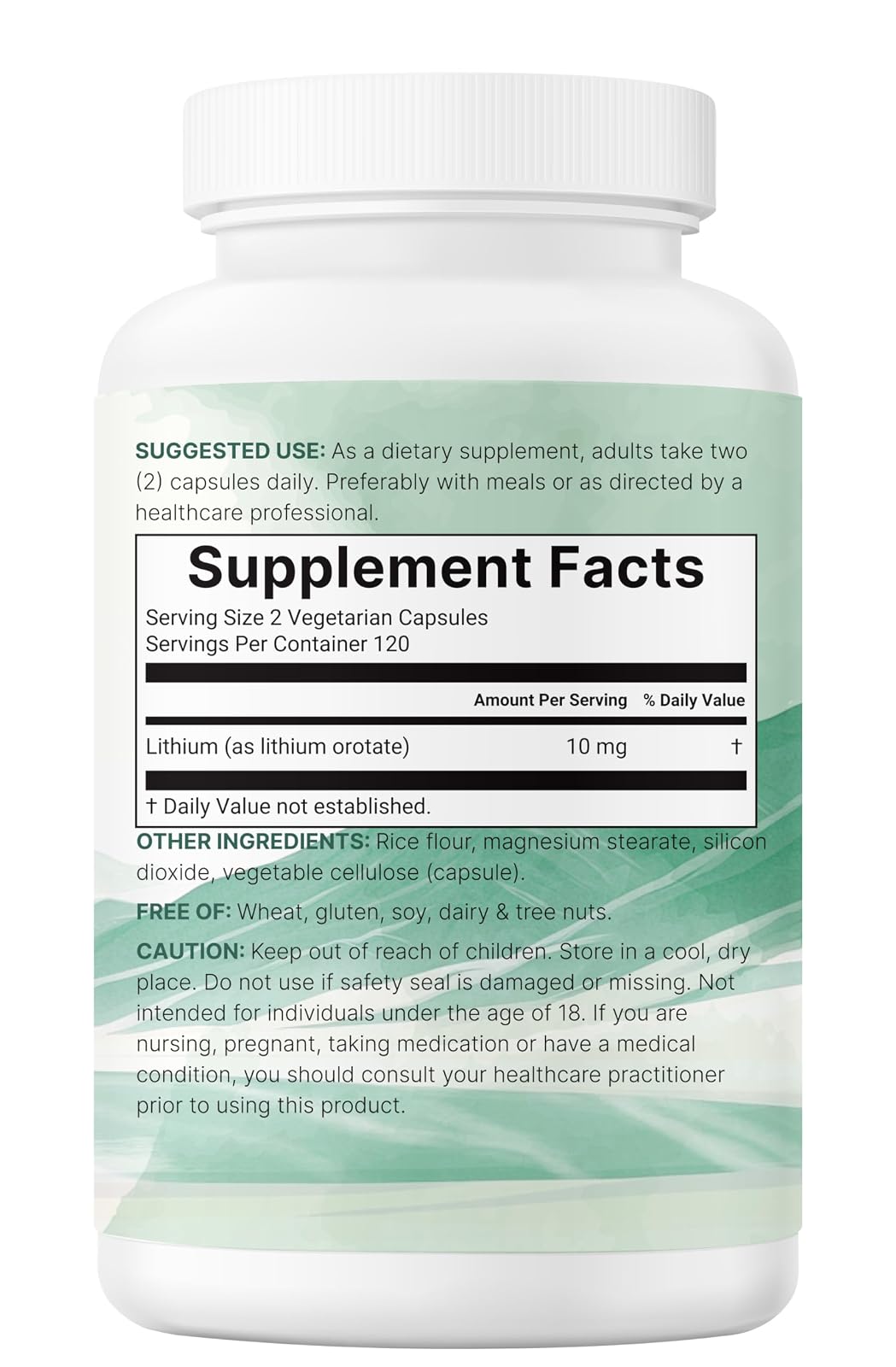 240 count lithium orotate capsules