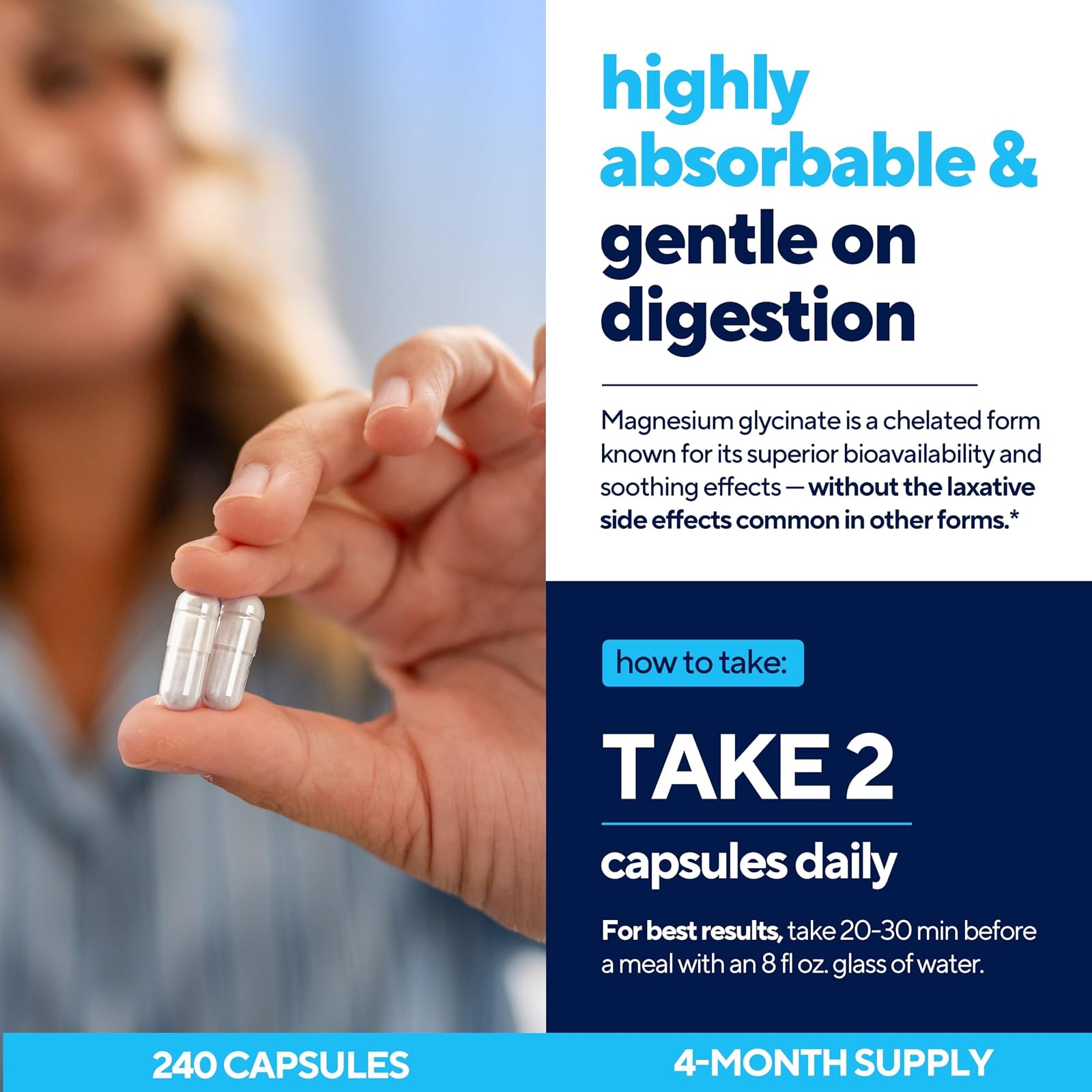 240 count magnesium capsules for wellness