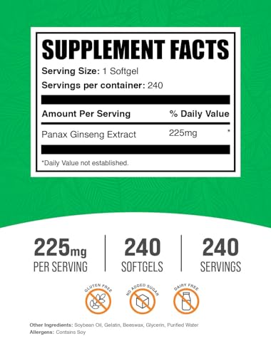 240 count Panax ginseng capsules