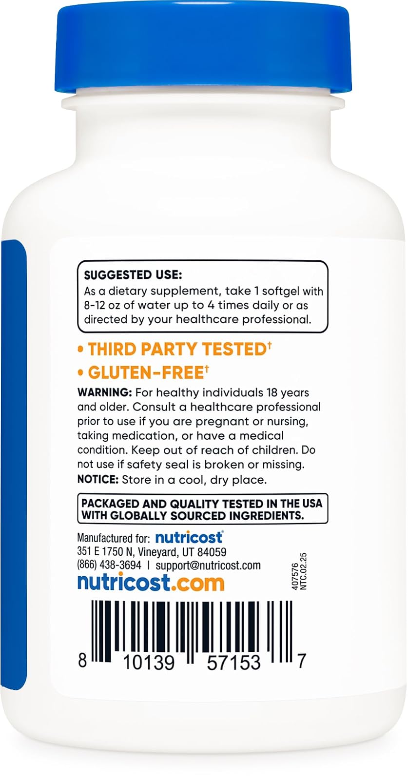 240 softgels of Nutricost garlic
