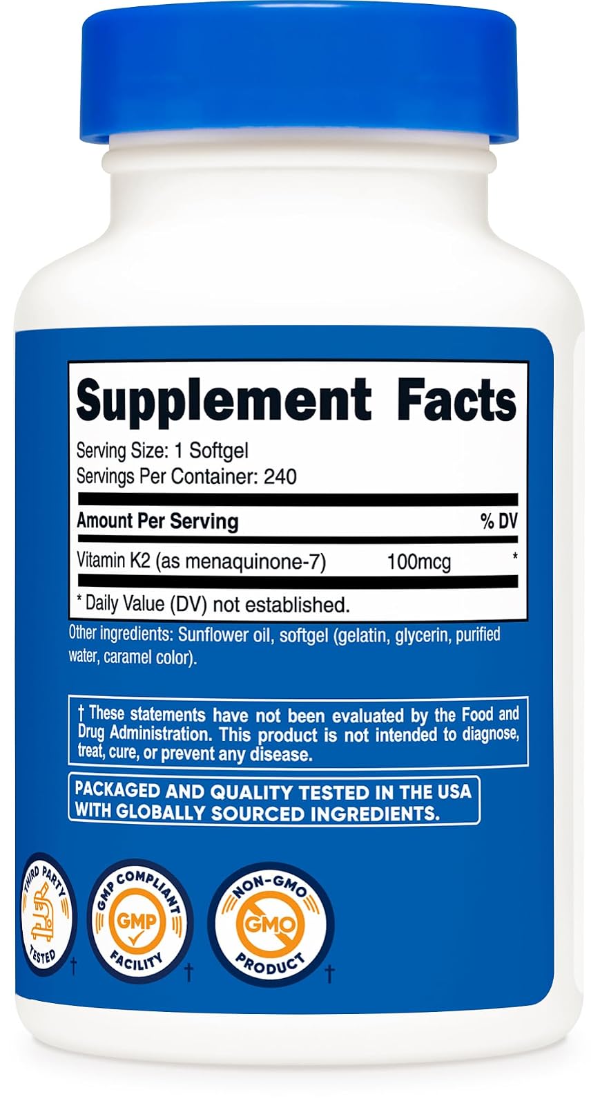 240 softgels of vitamin K2 MK-7