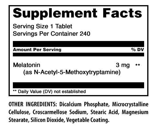 240 tablets melatonin for restful nights
