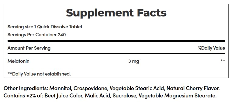 240 tablets of melatonin support