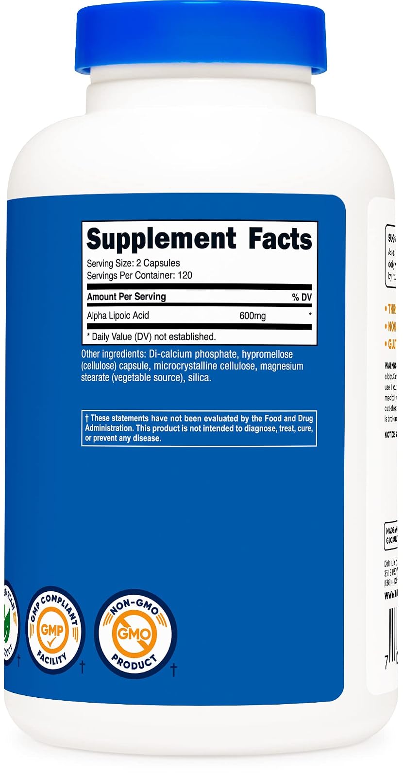 240 vegetarian capsules of alpha lipoic acid