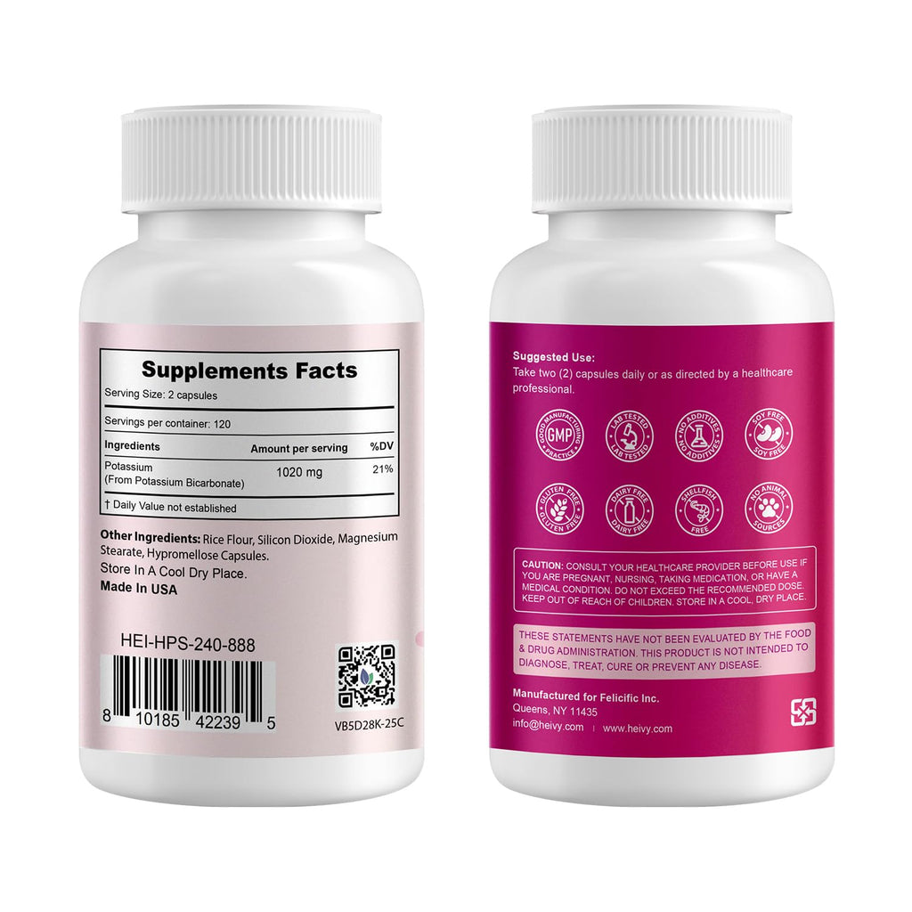 240 vegetarian capsules of potassium
