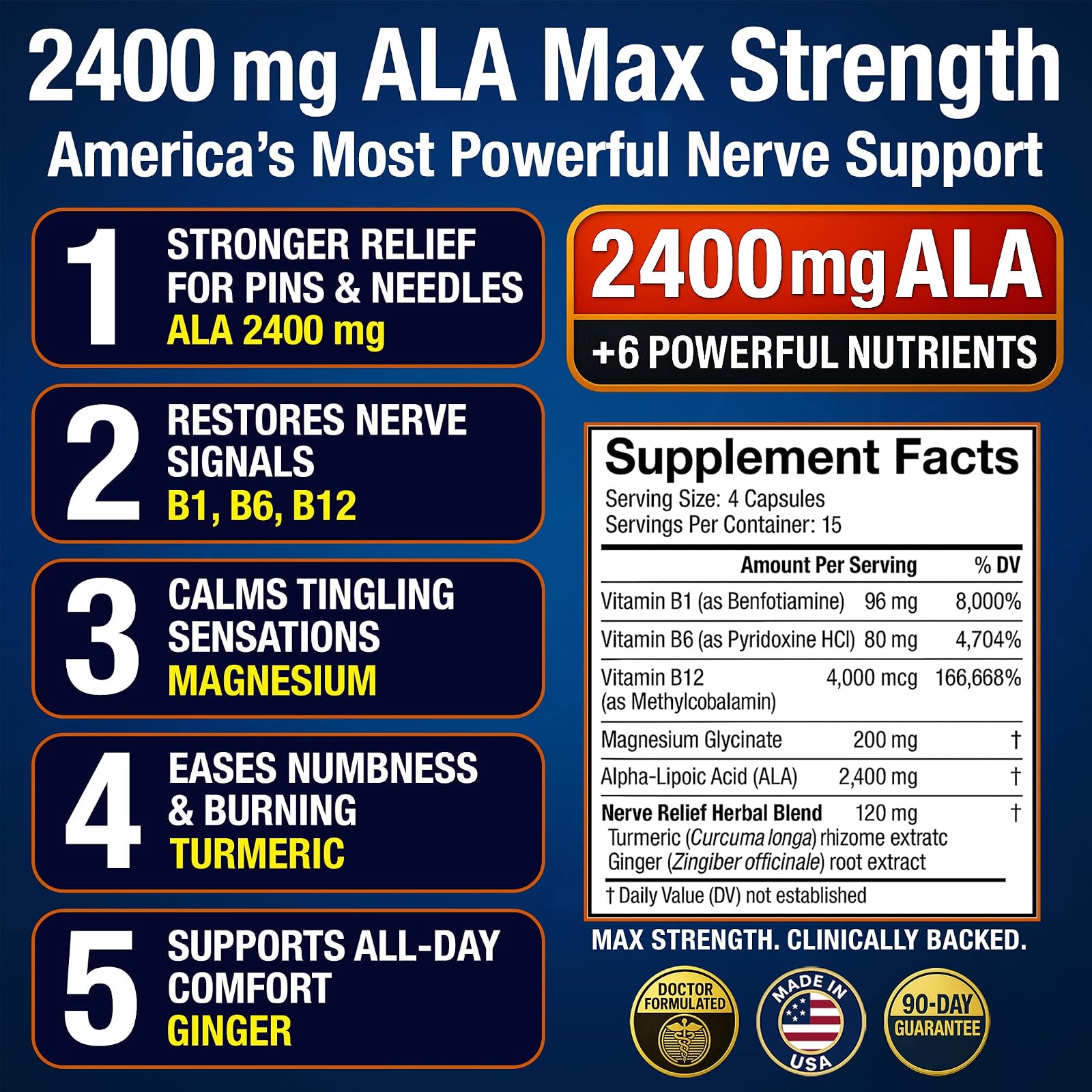 2400 mg Alpha Lipoic Acid for wellness