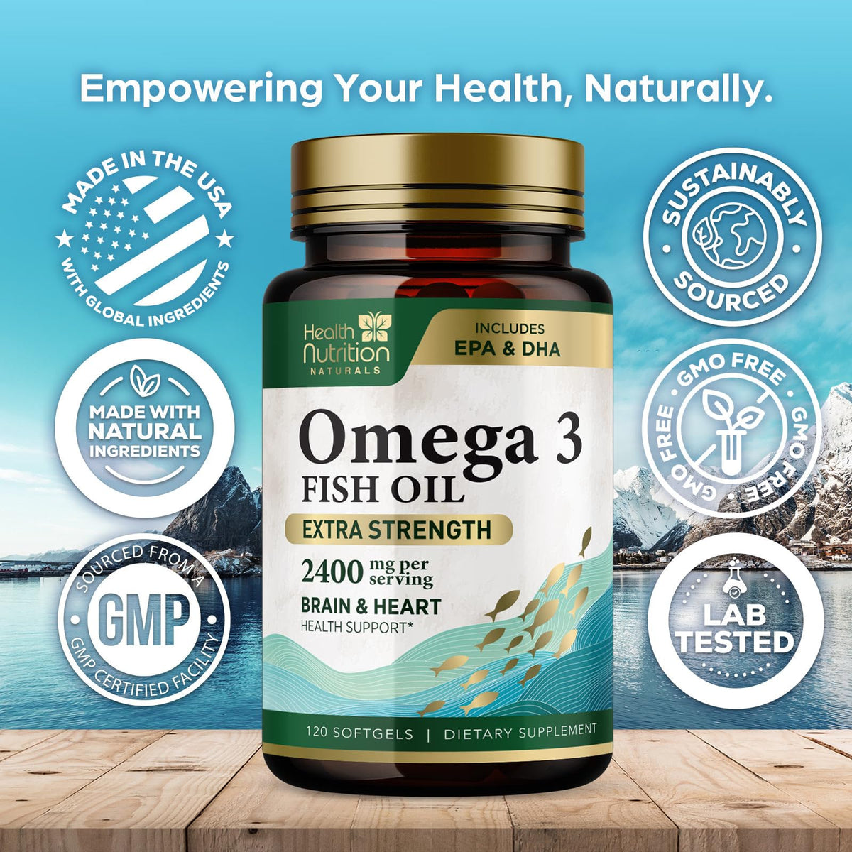 2400 mg fish oil softgels