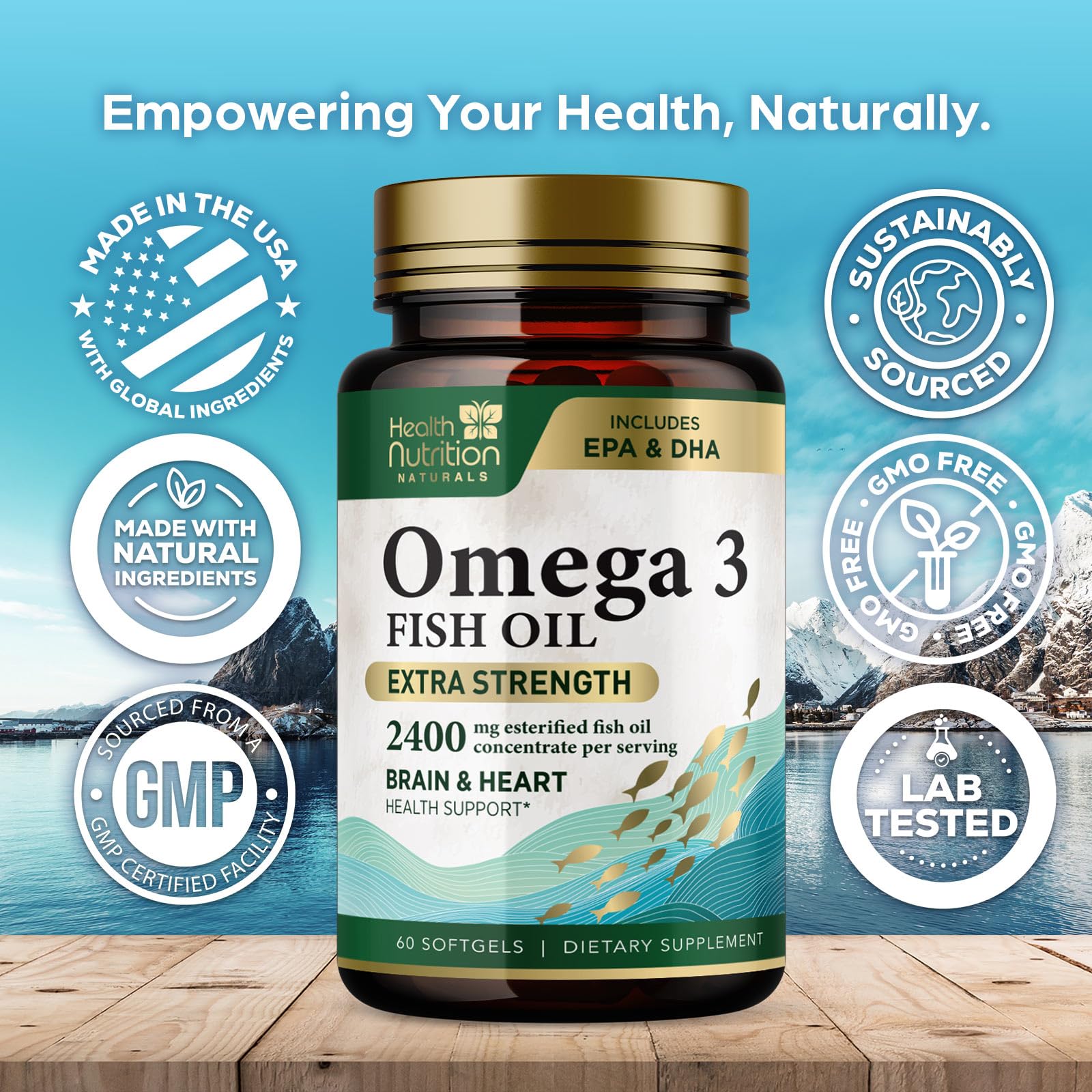 2400 mg fish oil softgels