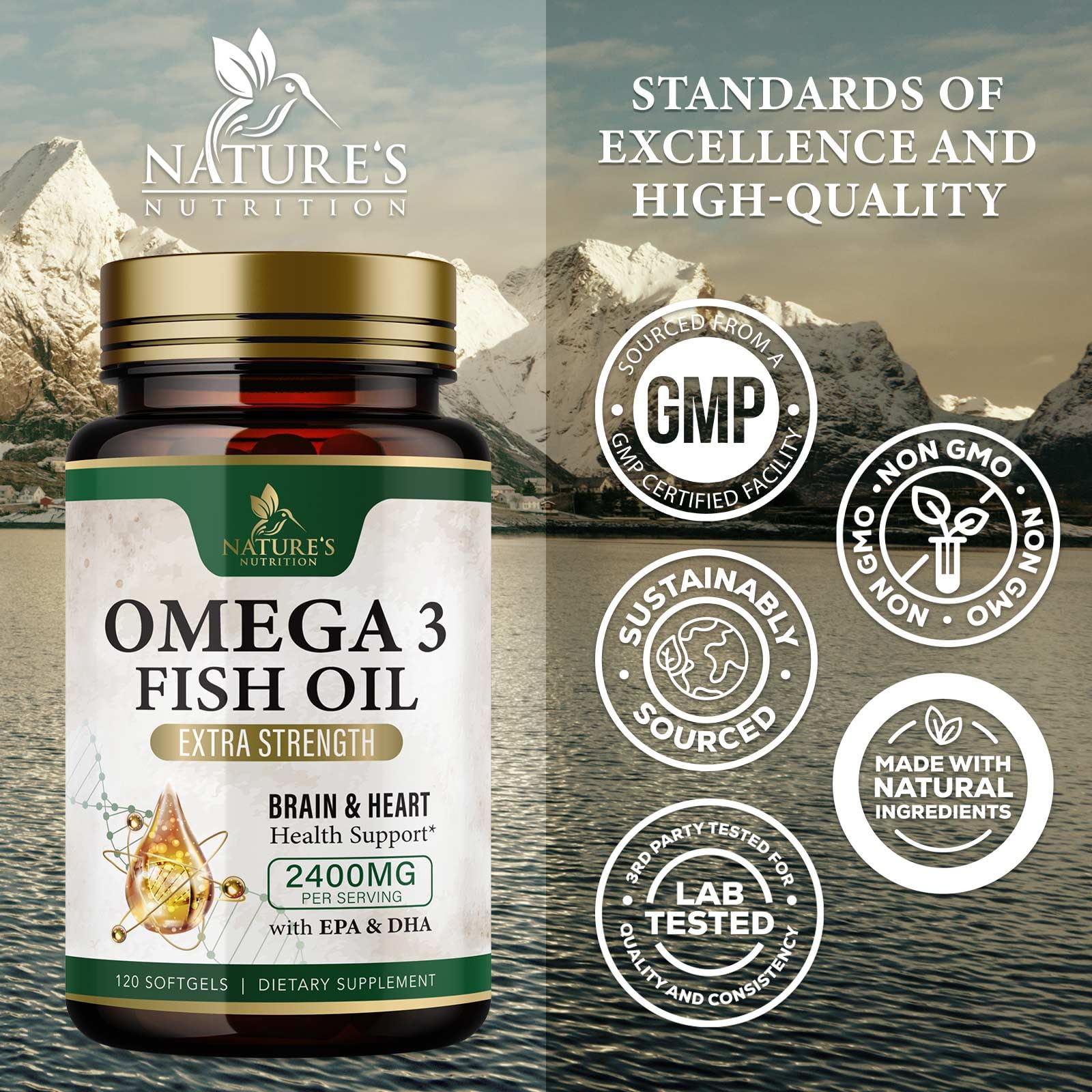 2400 mg fish oil softgels