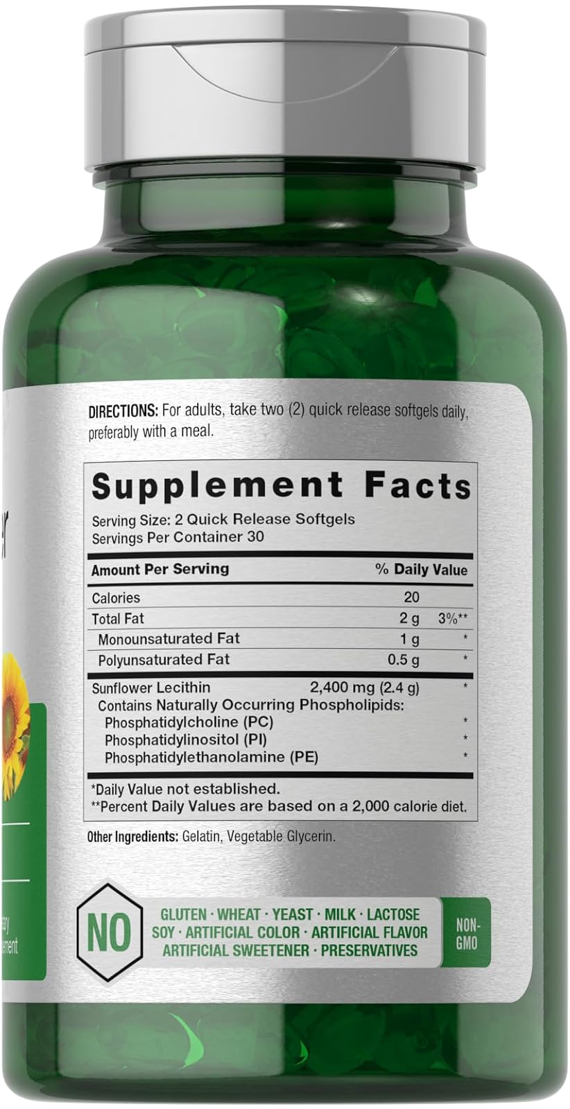 2400 mg sunflower lecithin capsules