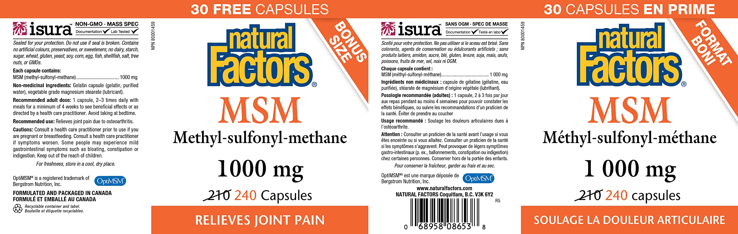240CT MSM for healthy joints