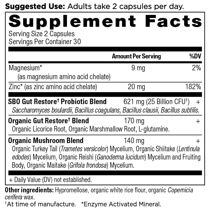 25 billion CFUs SBO probiotics capsules