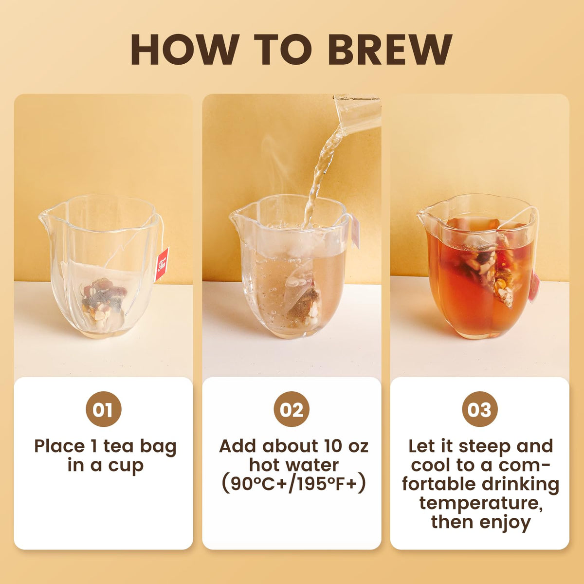 25 count herbal tea bags for convenience