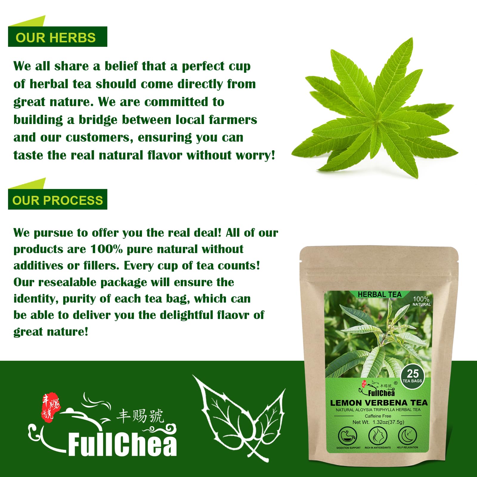 25 count lemon verbena tea pack