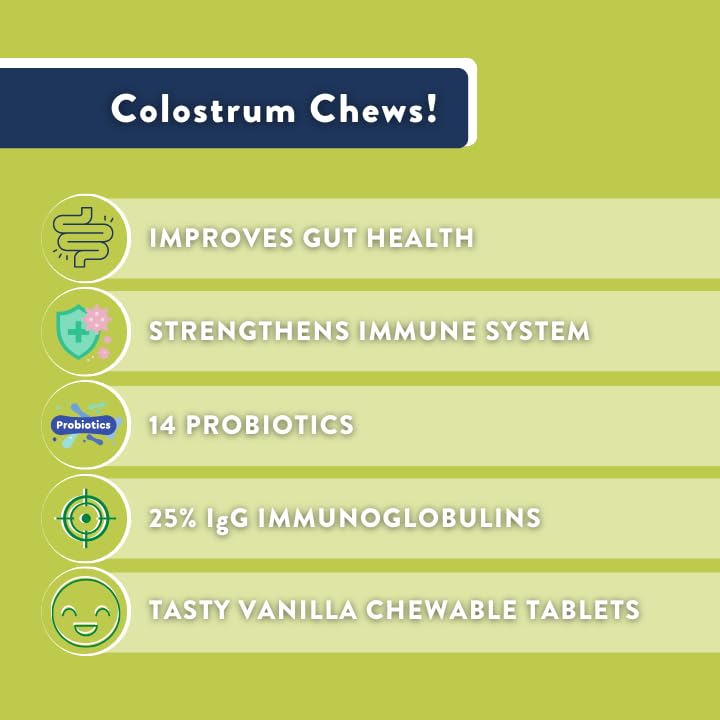 25% IgG colostrum chews for wellness