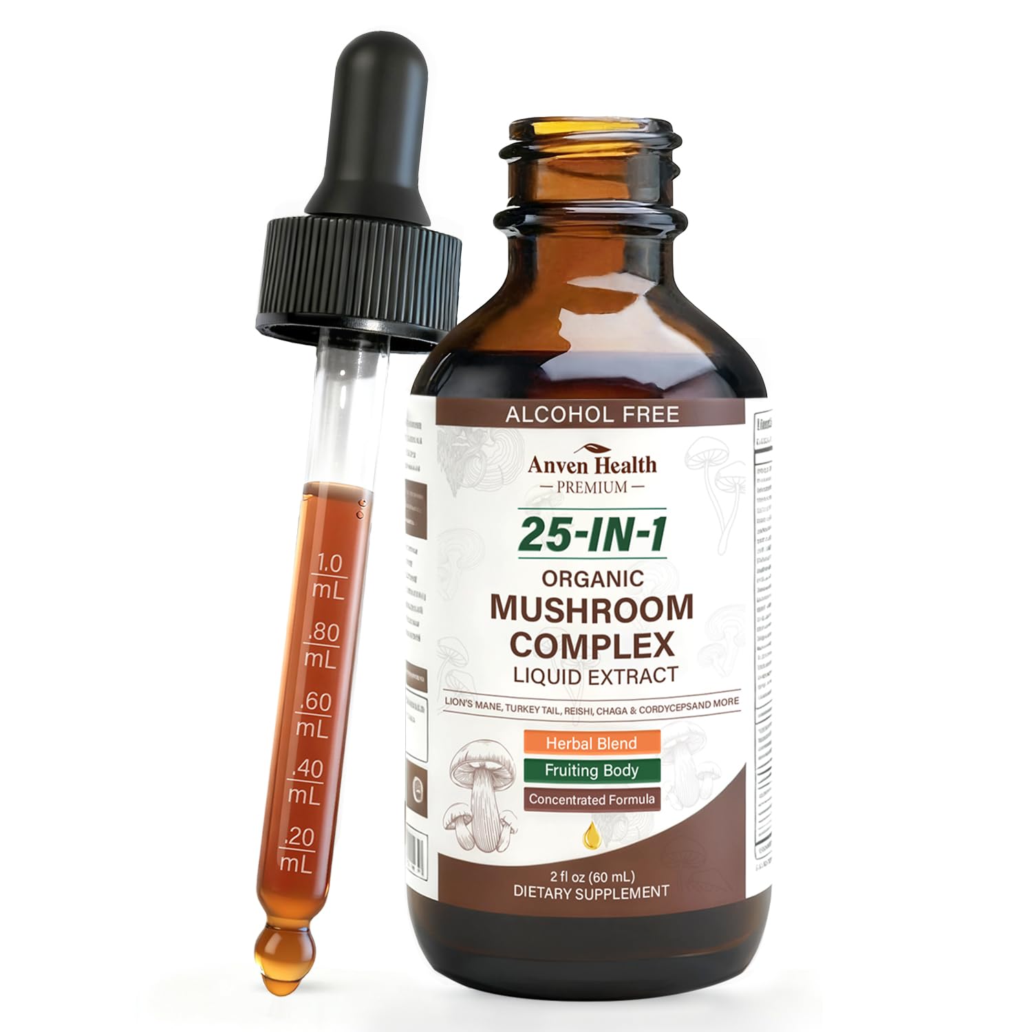 25-in-1 mushroom complex liquid drops
