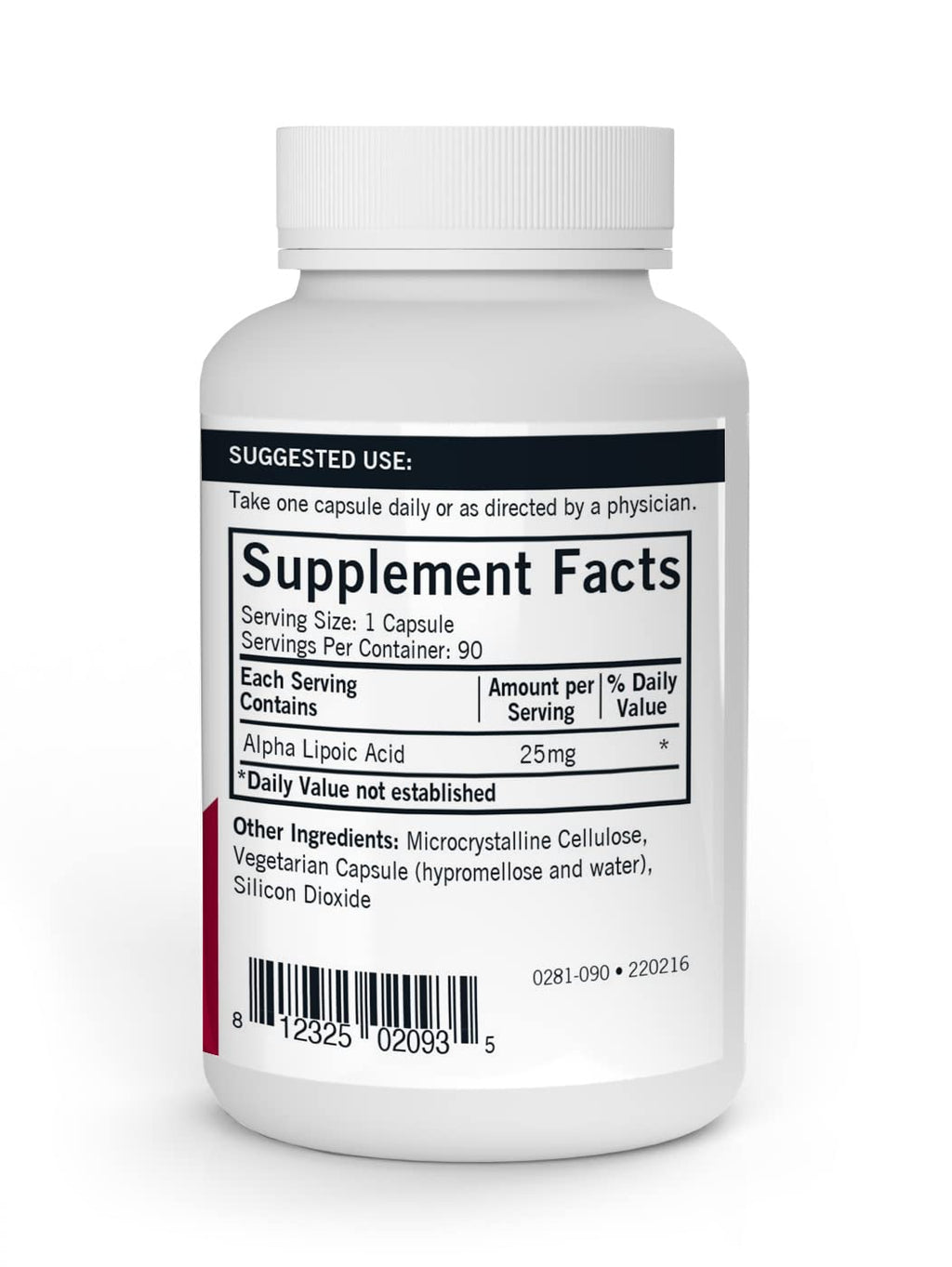 25 mg alpha lipoic acid supplement