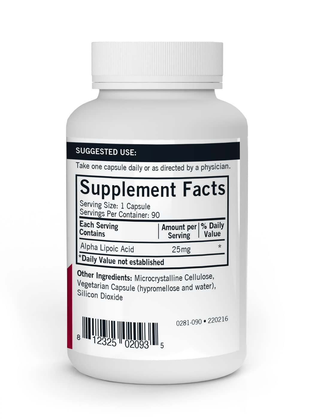 25 mg alpha lipoic acid supplement
